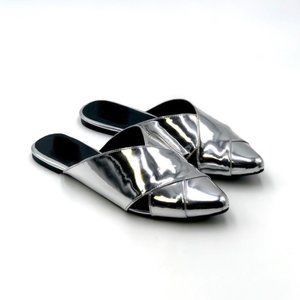 Shoes | Sliver Metallic Slides | Poshmark